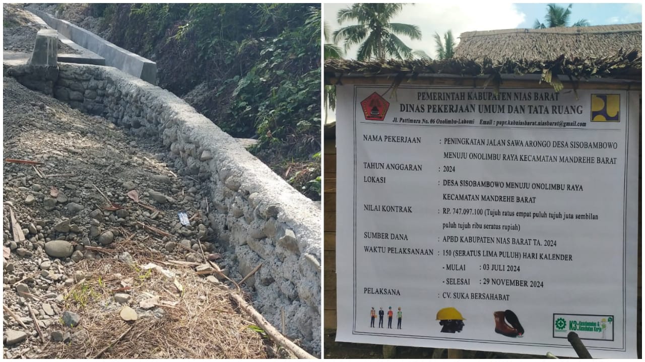 Pembangunan Jalan Sawah Arongo Desa Sisobambowo Nias Barat Terkesan ...